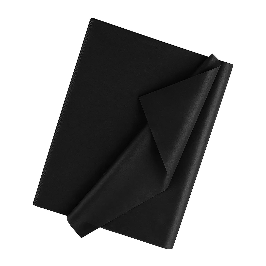 Black Tissue Paper 20 Sheets – 50 x 70cm, 17gsm Acid-Free Wrap for Gifts